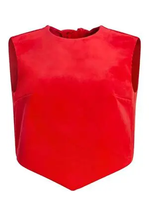 Patou Bow-detail Sleeveless Top - Red