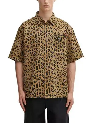 WACKO MARIA Leopard-print Short-sleeves Shirt - Brown