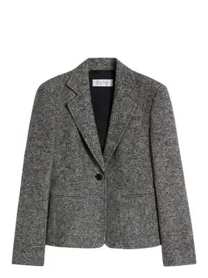 Max Mara Single-button Tweed Blazer - Grey