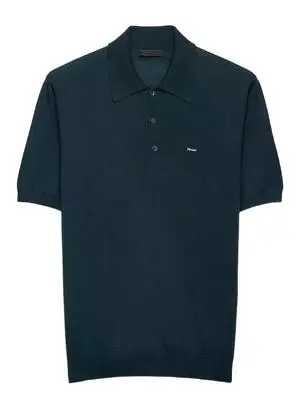 Prada Embroidered Wool Polo Shirt - Green