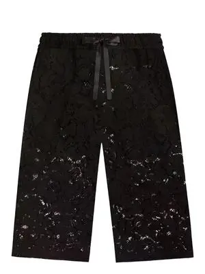 Dolce & Gabbana Lace-patterned Drawstring Shorts - Black