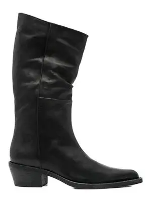 Khaite 45mm Clive Leather Boots - Black
