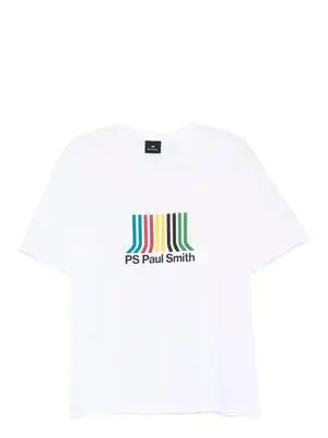 Paul Smith Stripe-print Organic Cotton T-shirt - White