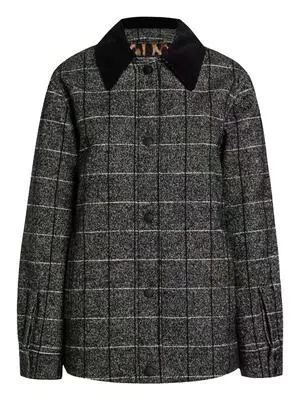 Dolce & Gabbana Checked Corduroy-collar Jacket - Black