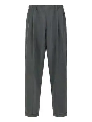 MAGLIANO Pleated-front Turn-up Trousers - Grey