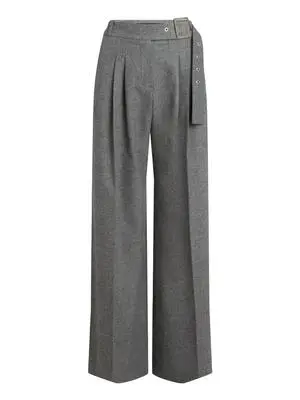 Karl Lagerfeld Pleated Belted Trousers - Grey
