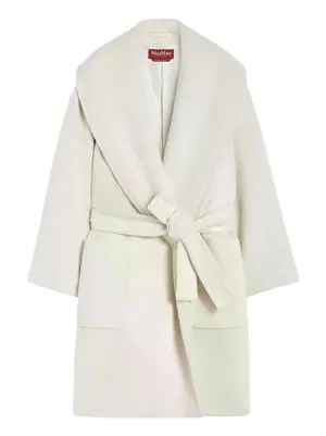 Max Mara Cloruro Belted Coat - White