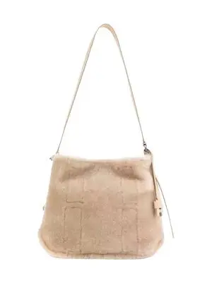HOGAN Shearling Texture Leather Tote Bag