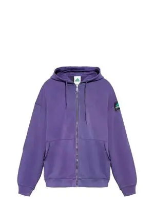 Adidas Logo-patch Zip-up Hoodie - Purple
