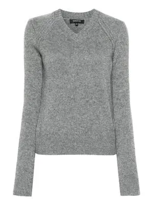 Barbara Bui V-neck Ladder-stitch Jumper - Grey