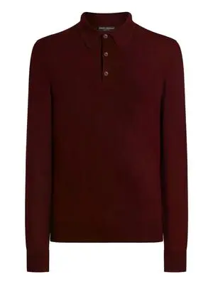Dolce & Gabbana Long-sleeve Polo Shirt Red
