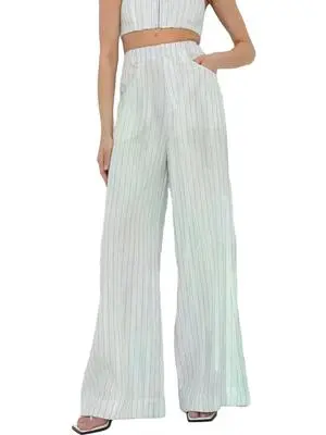 For Love & Lemons Pinstriped Pocket Trousers - White