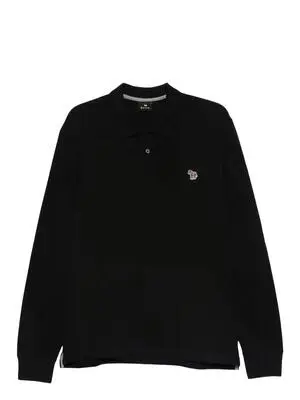 Paul Smith Long-sleeve Zebra-logo Polo Shirt - Black