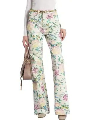 Chloé Floral-print Jeans - Neutrals