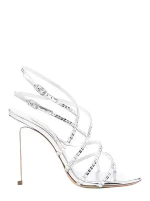 Casadei 80mm Stiletto Crystal-embellished Pumps - Silver