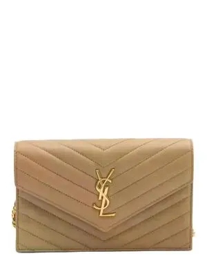 Saint Laurent Mini Cassandre Envelope Clutch - Neutrals