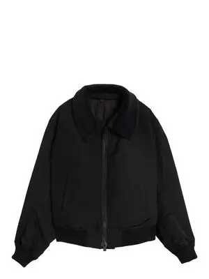 Yohji Yamamoto Fleece-collar Zip-front Jacket - Black