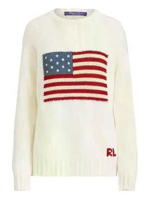Ralph Lauren Flag Cashmere Sweater - White