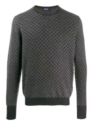 DRUMOHR Crew-Neck Cashmere Sweater Grey