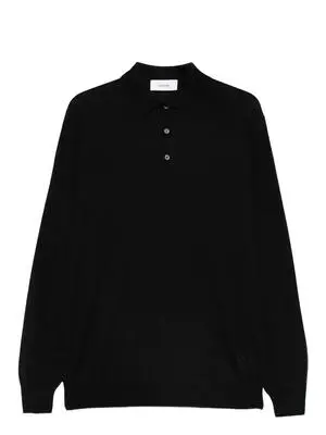 LARDINI Long-sleeve Polo Shirt - Black