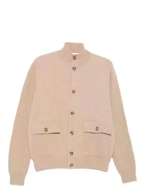 LARDINI Ribbed-cuff Cardigan - Neutrals