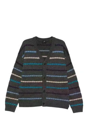Paul Smith Striped Button Cardigan - Black