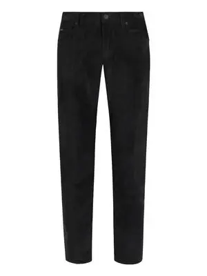 Dolce & Gabbana Corduroy Logo-plaque Trousers - Black