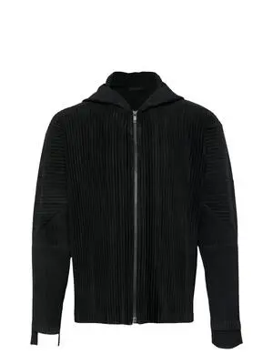 Issey Miyake Fully-pleated Zip-up Hoodie - Black
