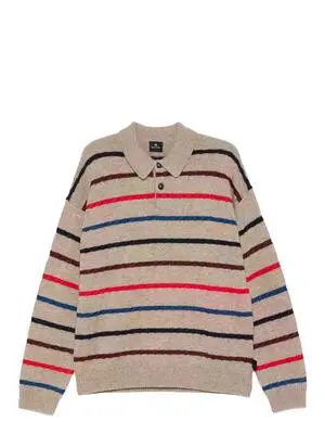 Paul Smith Striped Polo-neck Sweater - Neutrals