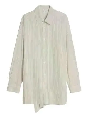 Y’s Pinstripe Asymmetrical Shirt - Neutrals