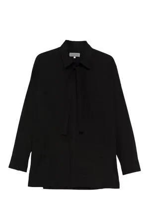 Yohji Yamamoto Tie-neck Pocket Shirt - Black