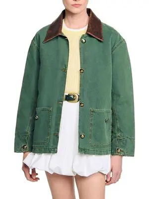 Sandro Workwear Jacket - Dark Green