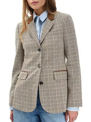 Rag & Bone Evia Plaid Blazer - Tan Multi