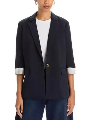 Rag & Bone Jennie 3/4 Sleeve Crepe Blazer - Black