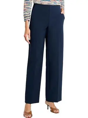NIC+ZOE Stretch Suiting Wide Leg Pants - Dark Indigo