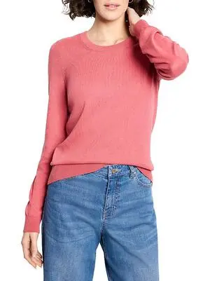 NIC+ZOE Crewneck Long Sleeve Sweater - Cranberry