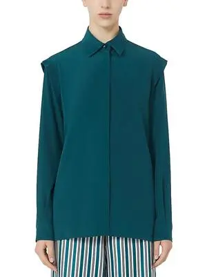 Max Mara Zirlo Silk Shirt - Dark Green