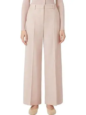 Max Mara Visivo Wool Palazzo Trousers - Powder
