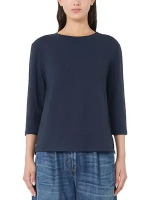 Max Mara Multia Boat Neck Top - Navy