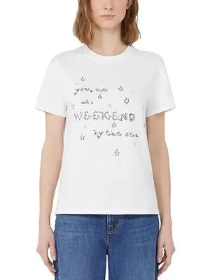 Max Mara Ara Embroidered Tee - White