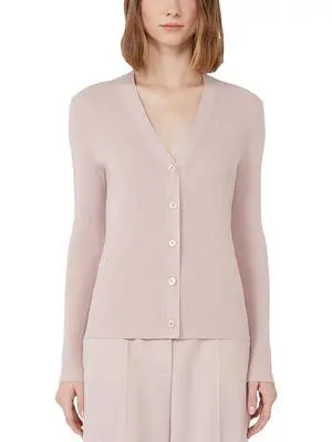 Max Mara Gabriel Ribbed Cardigan Powder