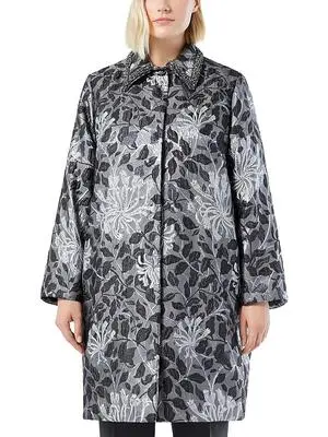 Marina Rinaldi Kirin Jacquard Coat - Dark Grey