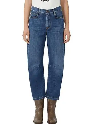 Max Mara Caprile Barrel Leg Jeans - Navy