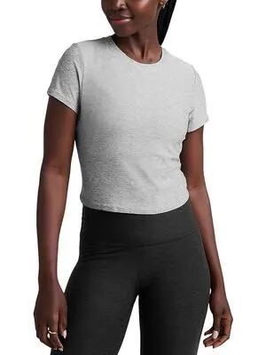 Beyond Yoga Featherweight Cropped Tee - Silver Mist