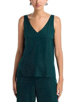 UNGARO Rosie Embellished Silk Blend Top - Pine