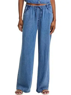 Bella Dahl High-rise Drawstring Jeans - Medium Vintage Wash