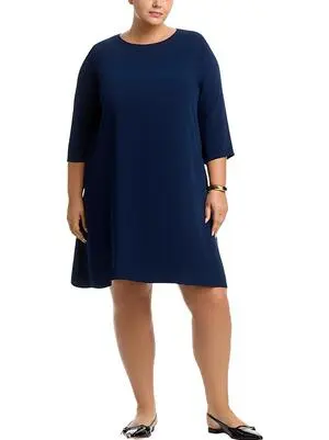 Caroline Rose Scoop Neck Dress - Navy
