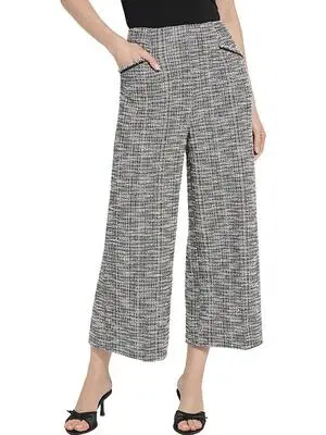 Lyssé Charlotte Ankle Stretch Tweed Palazzo Pants - Multi Color