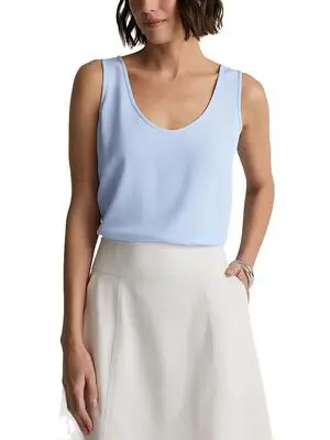 St. John Silk Georgette Crepe Top - Blue Lagoon