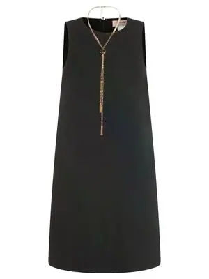 TWINSET Sleeveless Mini Dress With Gold-tone Chain - 0006 Black